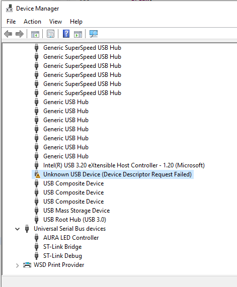 Solved: USB not recognized by PC in FreeRTOS - STMicroelectronics Community