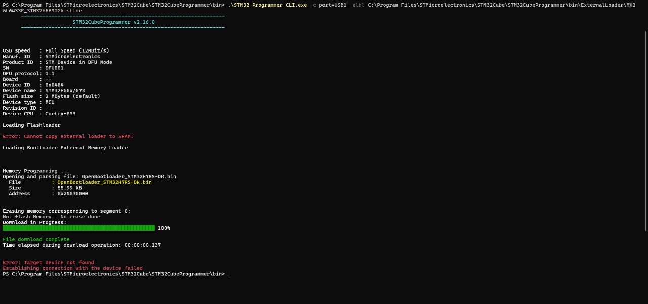 Solved: Issue with the external loader with STM32H563 - Page 3 - STMicroelectronics Community