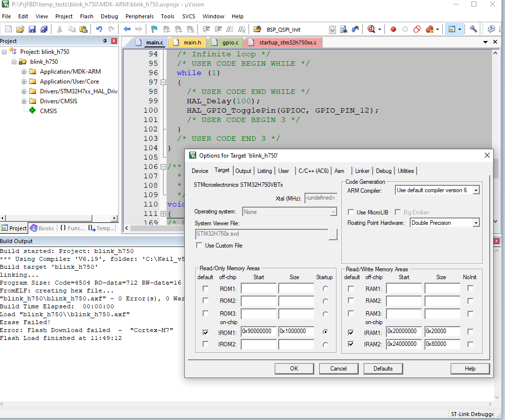 Solved: Problem with STM32H750VBT6 controller with externa... - STMicroelectronics Community