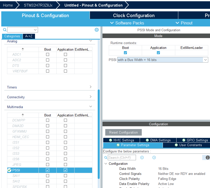 Solved: Minimum Clock Speed, and enabling PSSI problem - STMicroelectronics Community