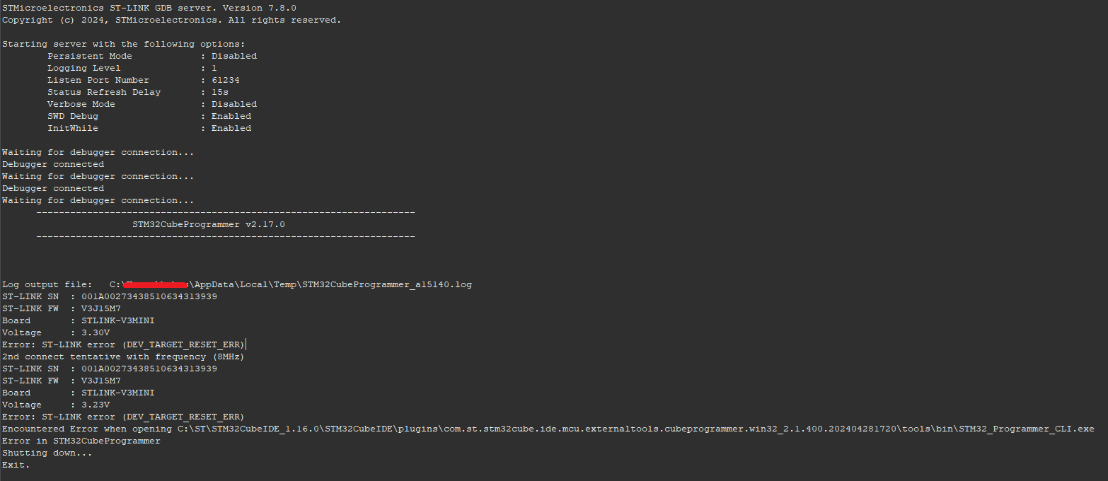 Cube IDE 1.16.0 and STlink v3 - cannot find debugg... - STMicroelectronics Community