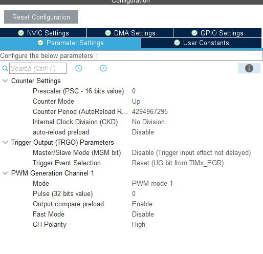 Solved: TIM2 PWM Output goes to zero unexpectedly - STMicroelectronics Community
