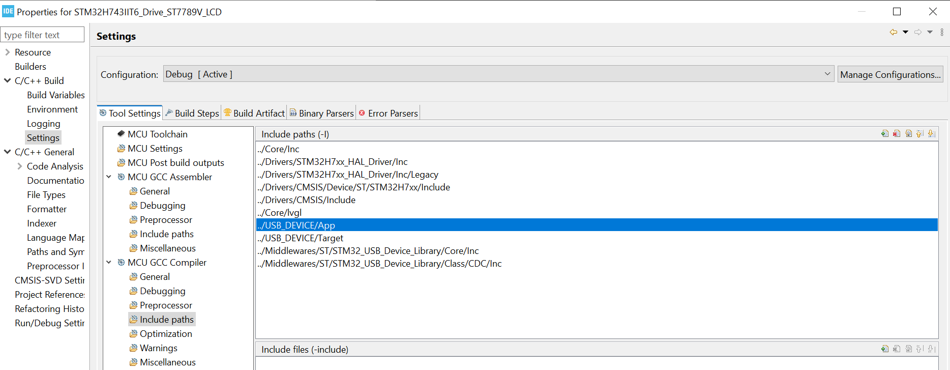 Solved: Generated compilation command line doesn't include... - STMicroelectronics Community