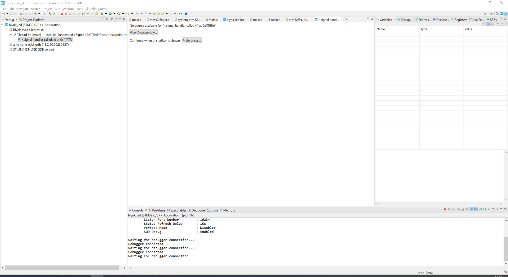Not Able To Debug The Stm32l562e Dk Stmicroelectronics Community