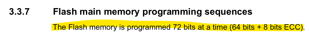 Solved: Bootloader flashing WORD using double WORD - STMicroelectronics Community