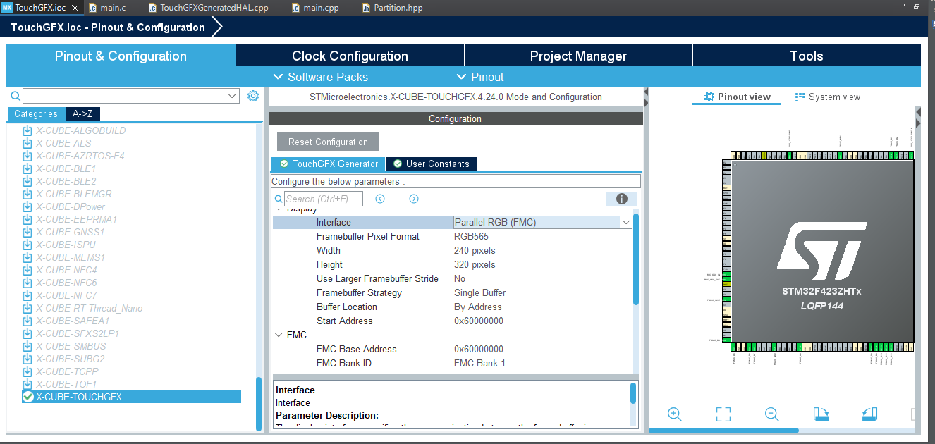 TouchGFX error - STMicroelectronics Community