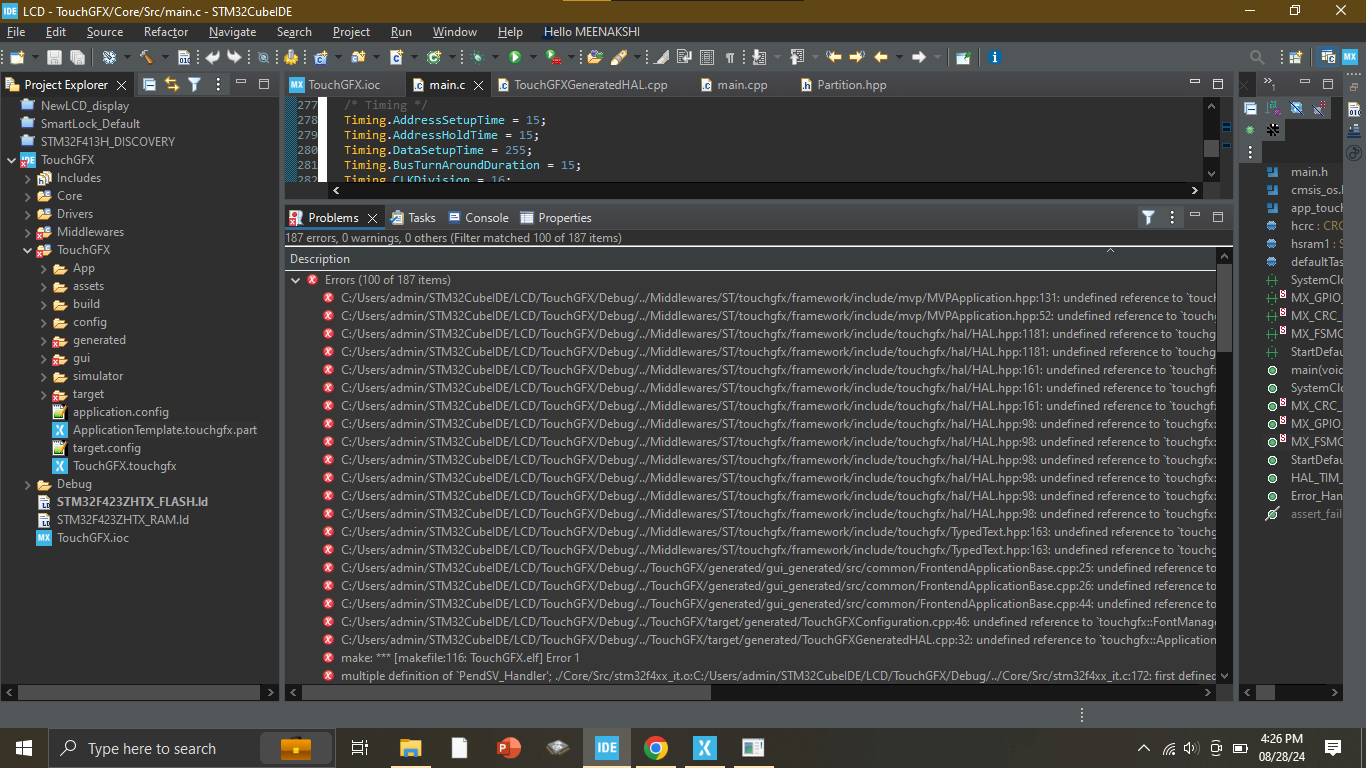TouchGFX error - STMicroelectronics Community