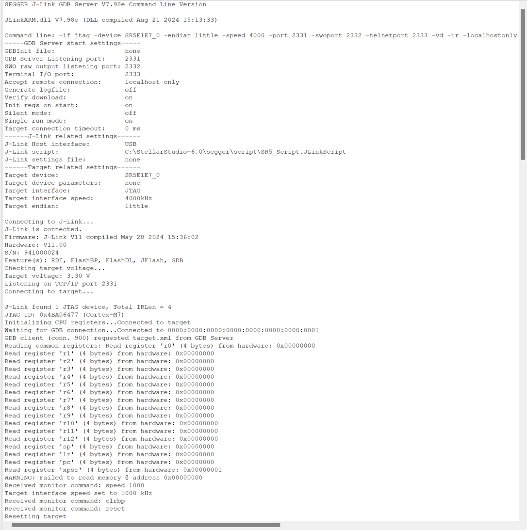 StellarStudio using Jlink Debug issue - STMicroelectronics Community StellarStudio using Jlink Debug issue - STMicroelectronics Community