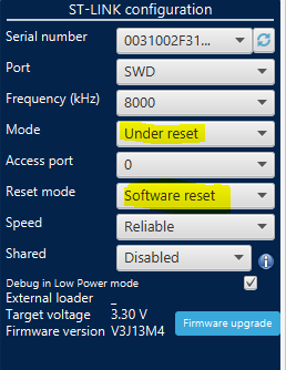 Solved: Error: Connection to target must be established be... - STMicroelectronics Community