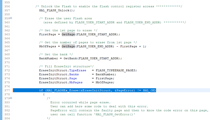 Solved Can Not Erase Flash Memory Page A Tab Pops Up Wh Stmicroelectronics Community