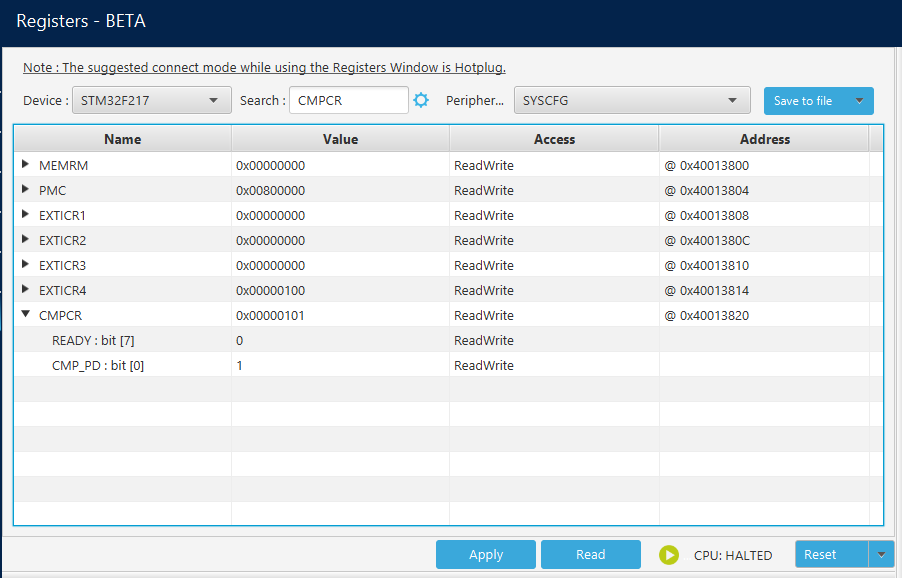Solved: How to activate Compensation Cell on STM32F217 ...