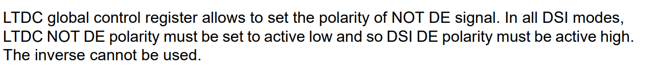 Solved: Can't choose Data Enable polarity of LTDC if DSI i... - STMicroelectronics Community