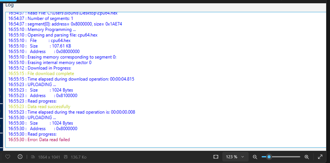 Issue with STM32H743BITB - Boot Load Successful bu... - STMicroelectronics Community