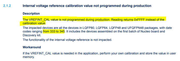Solved: STM32U073CC - VREFINT calibration data (missing va... - STMicroelectronics Community