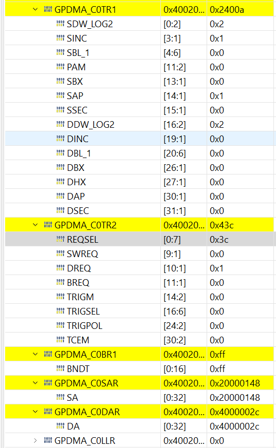 STM32U575 timer DMA to update ARR - STMicroelectronics Community