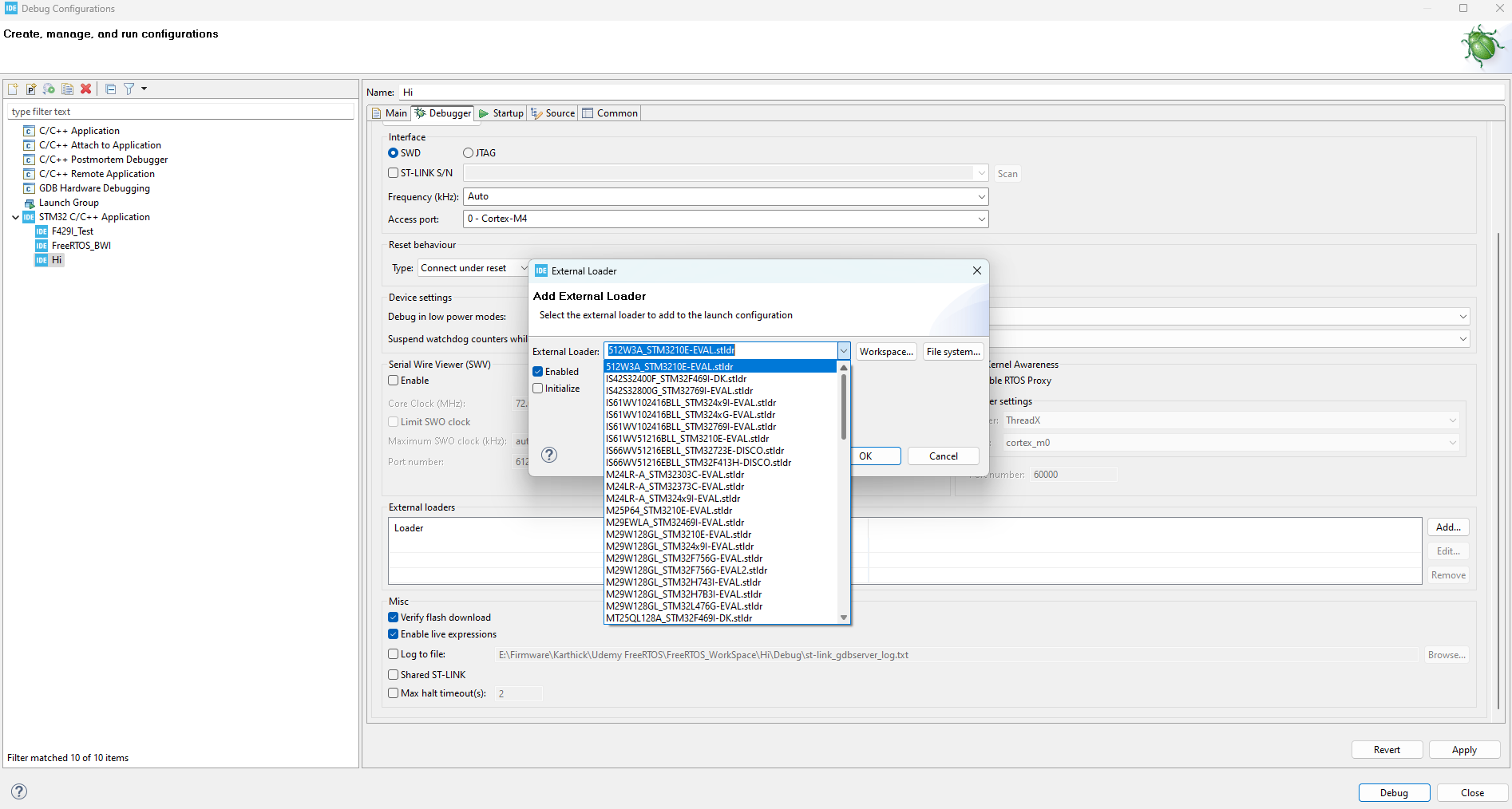 Solved External Loader File Not Found Stmicroelectronics Community