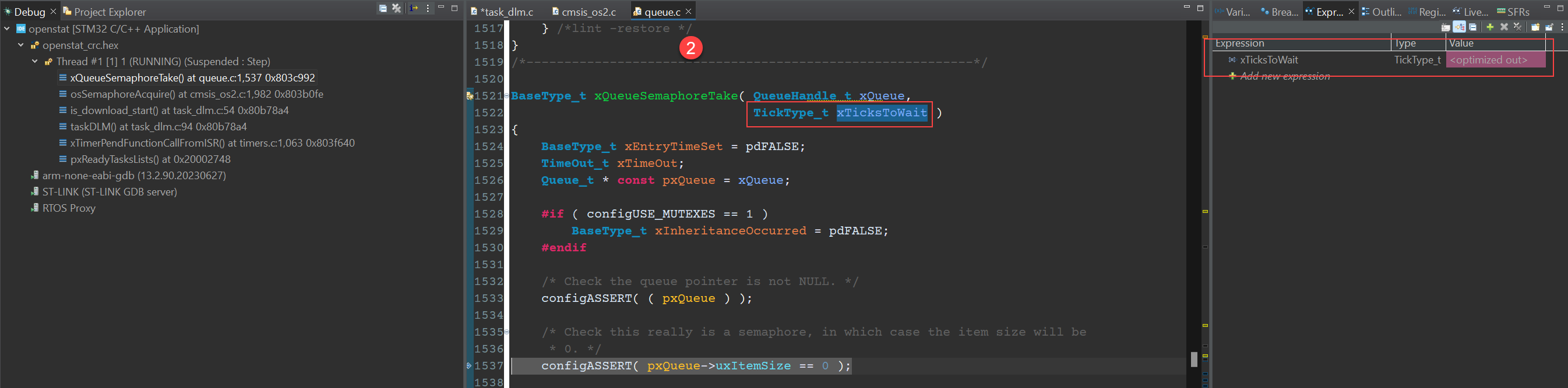 Freertos Semaphore Timeout Does Not Work With Gcc Stmicroelectronics Community