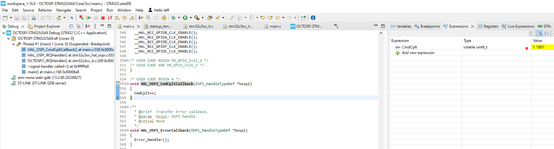 Solved: STM32U5A9J-DK OctalFlash Read failure - Page 2 - STMicroelectronics Community