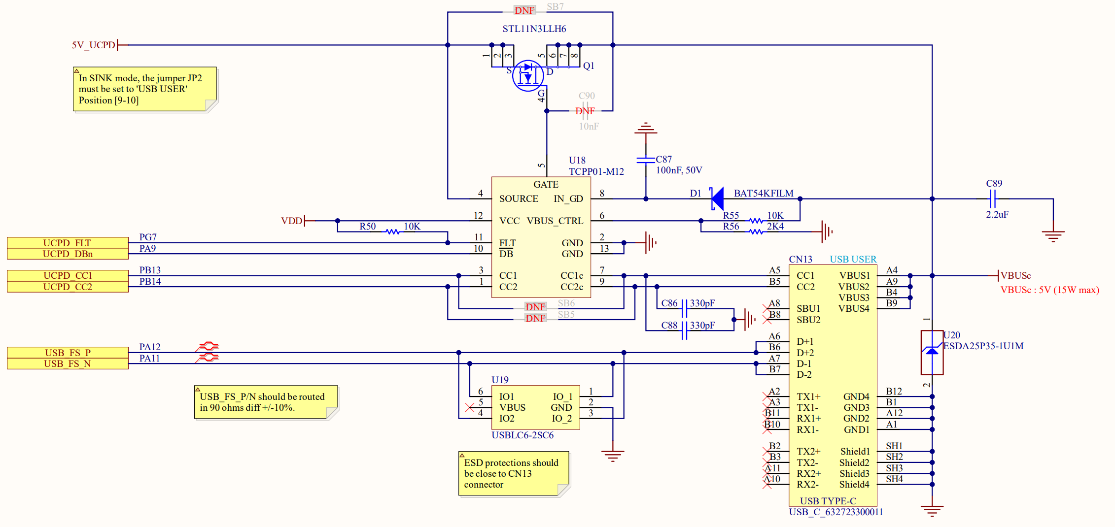 How to configure USB VBUS in STM32H523RETx LQFP64 - STMicroelectronics ...