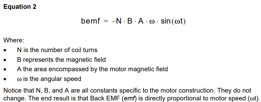 Estimating back EMF generated during stepper motor ...