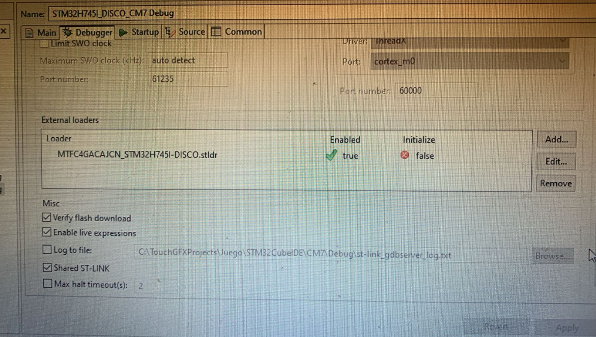 Solved: STM32H745i with TouchGFX does not load code in STM... - STMicroelectronics Community