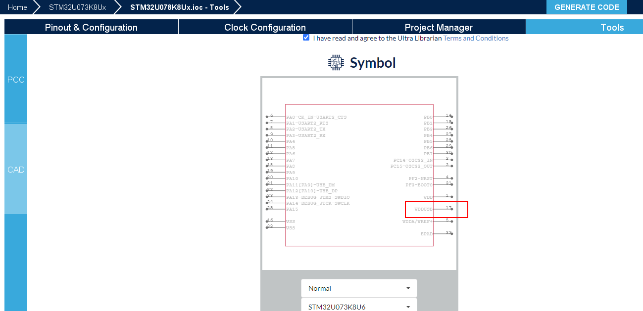 Solved: STM32U073: Is pin 17 of UFQFPN32 VDDUSB? - STMicroelectronics Community