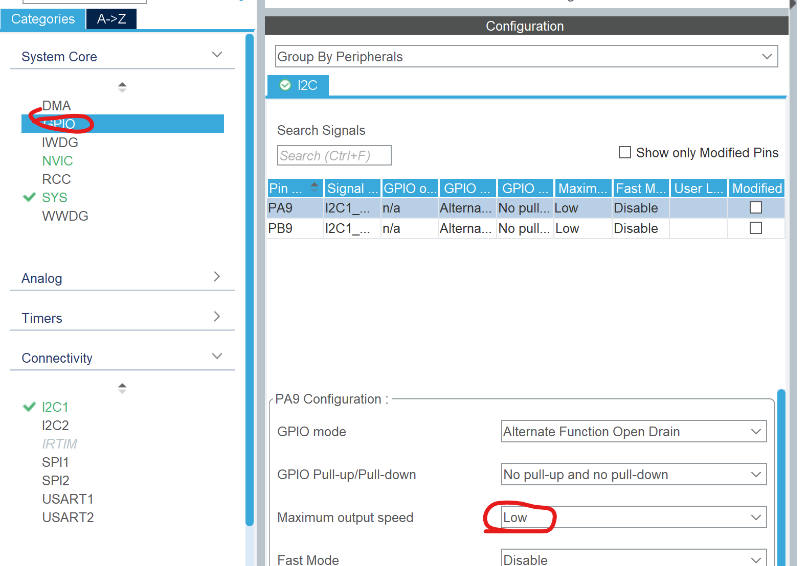 Gpio Output Speed Register Setting Stmicroelectronics Community