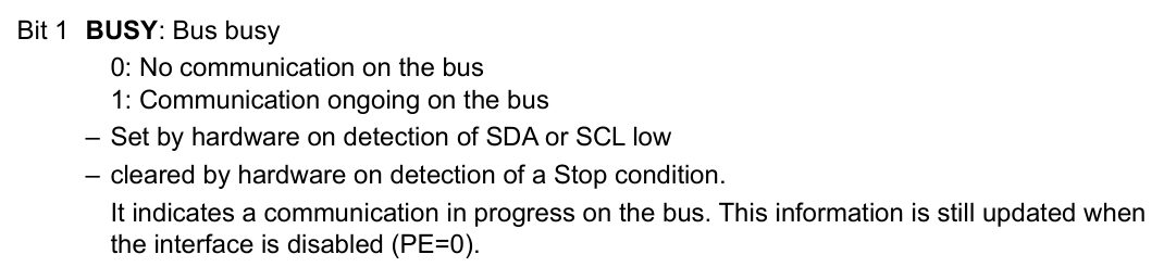Solved: I2C HAL_BUSY NUCLEO-FR103RB Master - STMicroelectronics Community