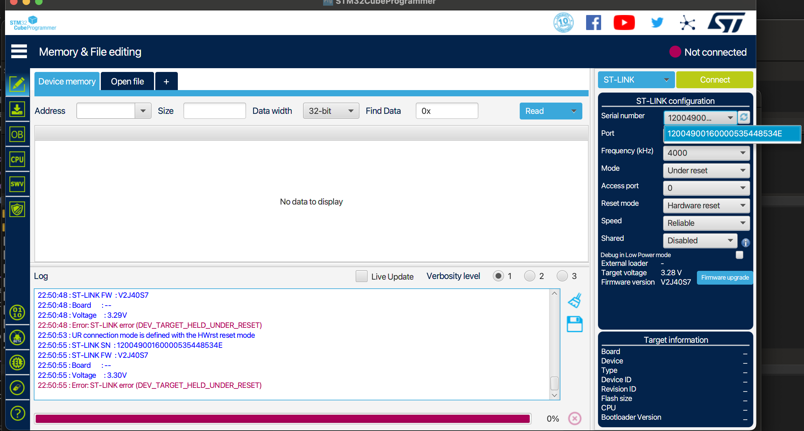 Solved Stm32f405 Wont Flash Stmicroelectronics Community 