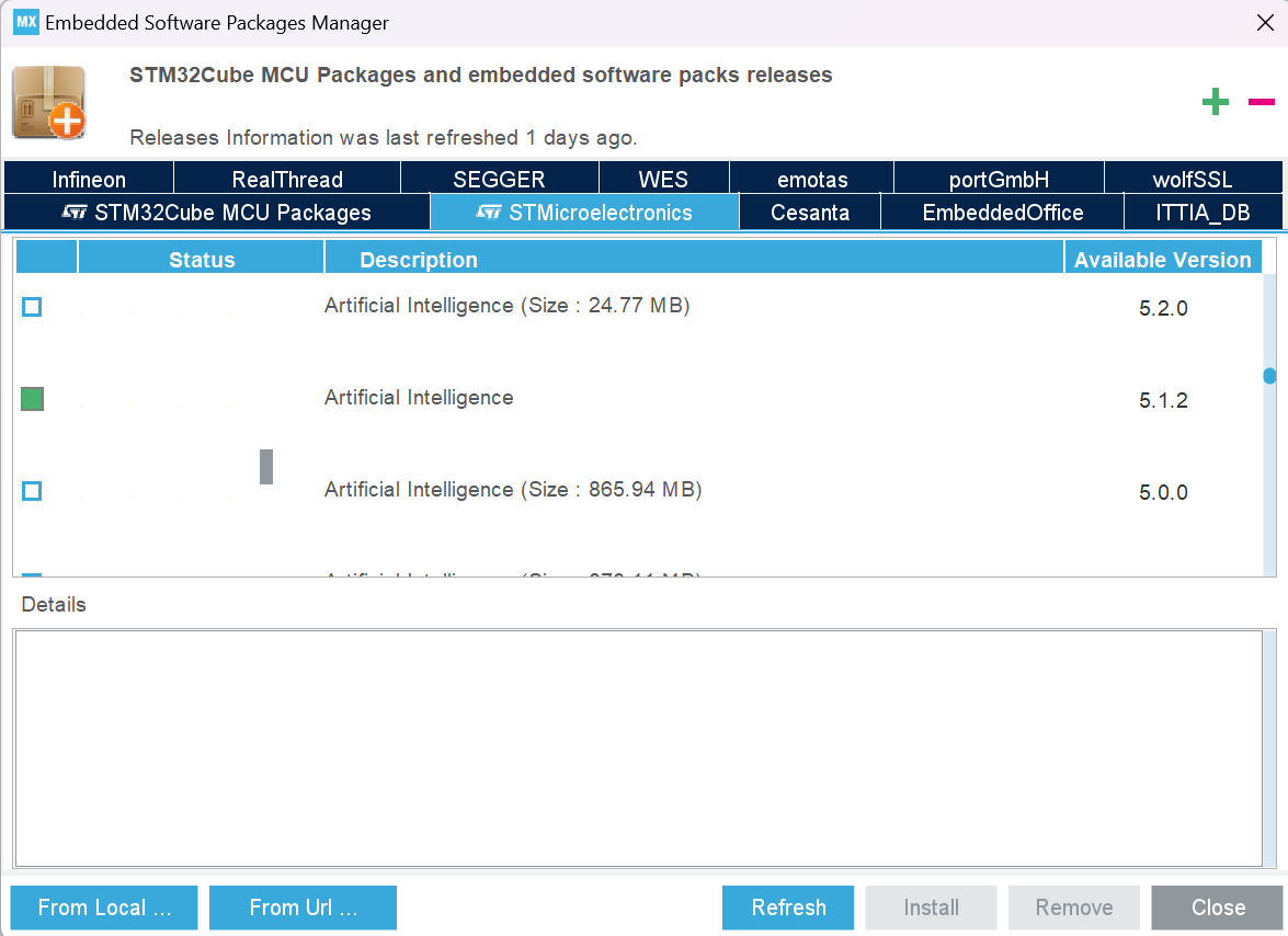 x-cube-ai 5.1.2 version not verified - STMicroelectronics Community