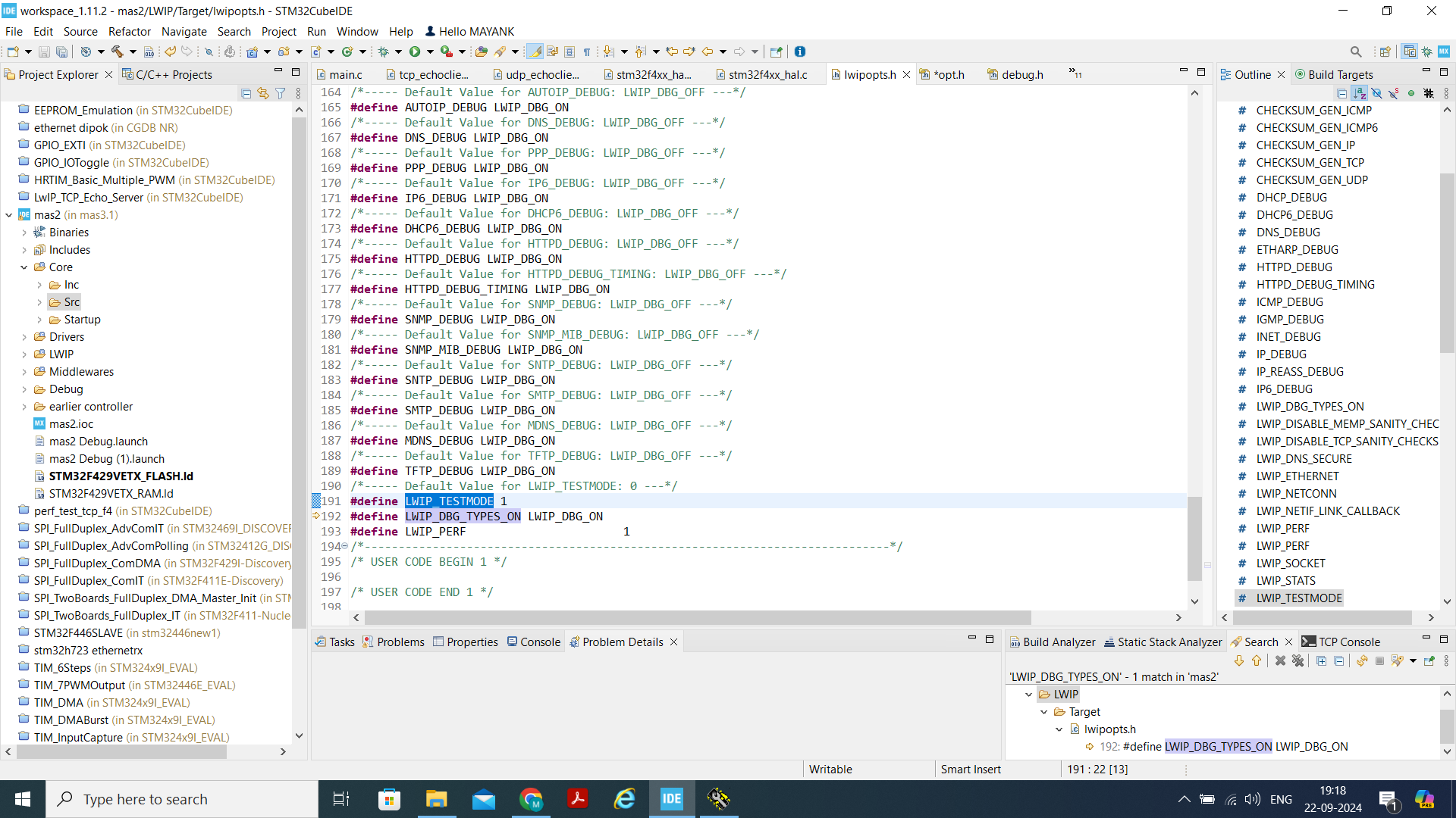 LWIP LOG NOT DISPLAYED - STMicroelectronics Community