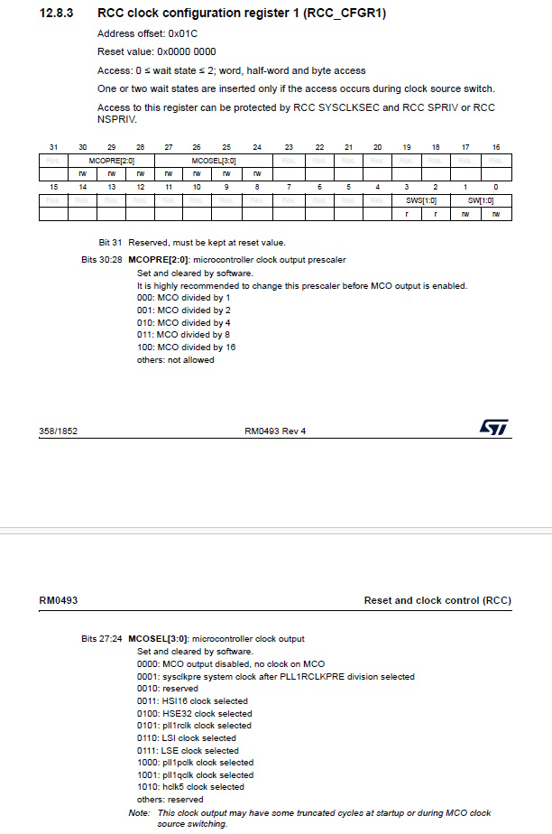 Solved: Is it possible to guide the HSE clock to MCO pin? - STMicroelectronics Community