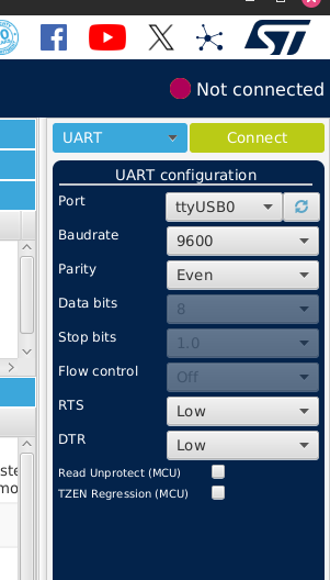 Solved: NUCLEO-F439ZI System Bootloader error with UART1/U... - STMicroelectronics Community