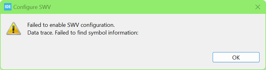 Failed to enable SWV. - STMicroelectronics Community