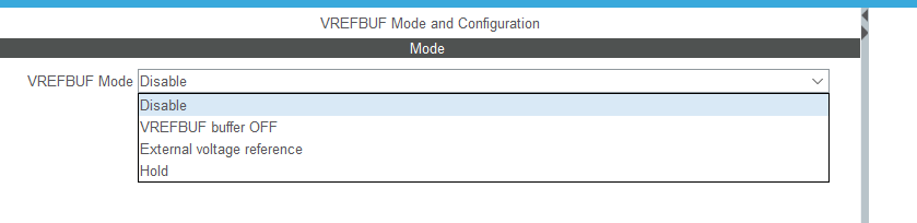 Solved: How to Set VREFBUF to Internal Voltage Refence - STMicroelectronics Community