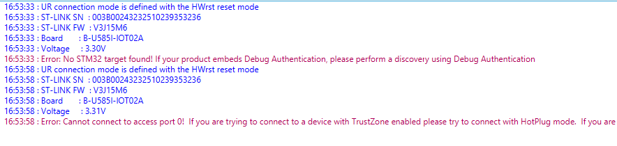 STM32CubeProgrammer cannot connect to board using ... - STMicroelectronics Community