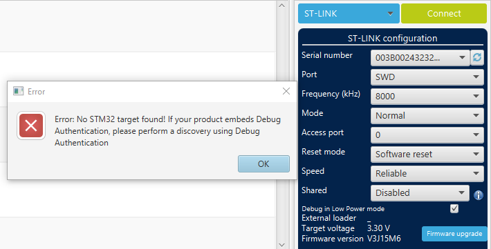 Stm32cubeprogrammer Cannot Connect To Board Using Stmicroelectronics Community
