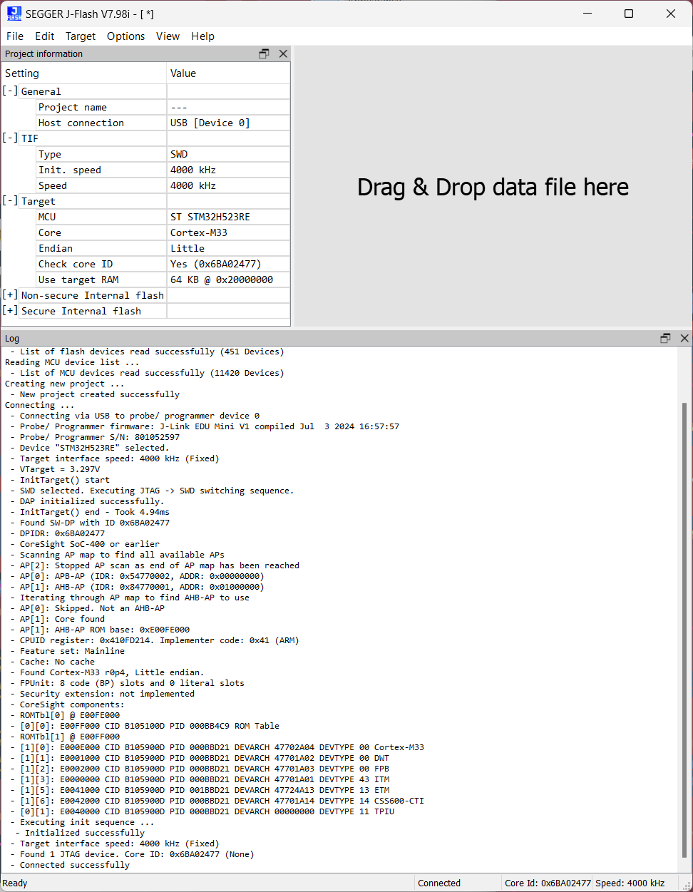 Solved: Unable to connect to STM32H523 - STMicroelectronics Community