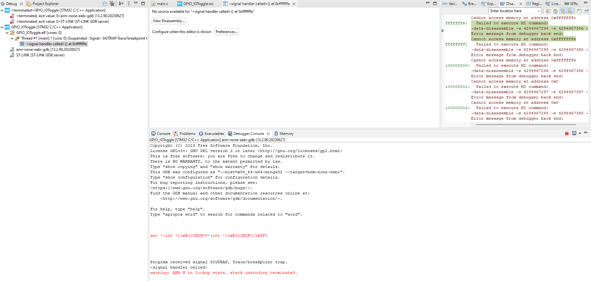 Solved: LED won't toggle - STMicroelectronics Community