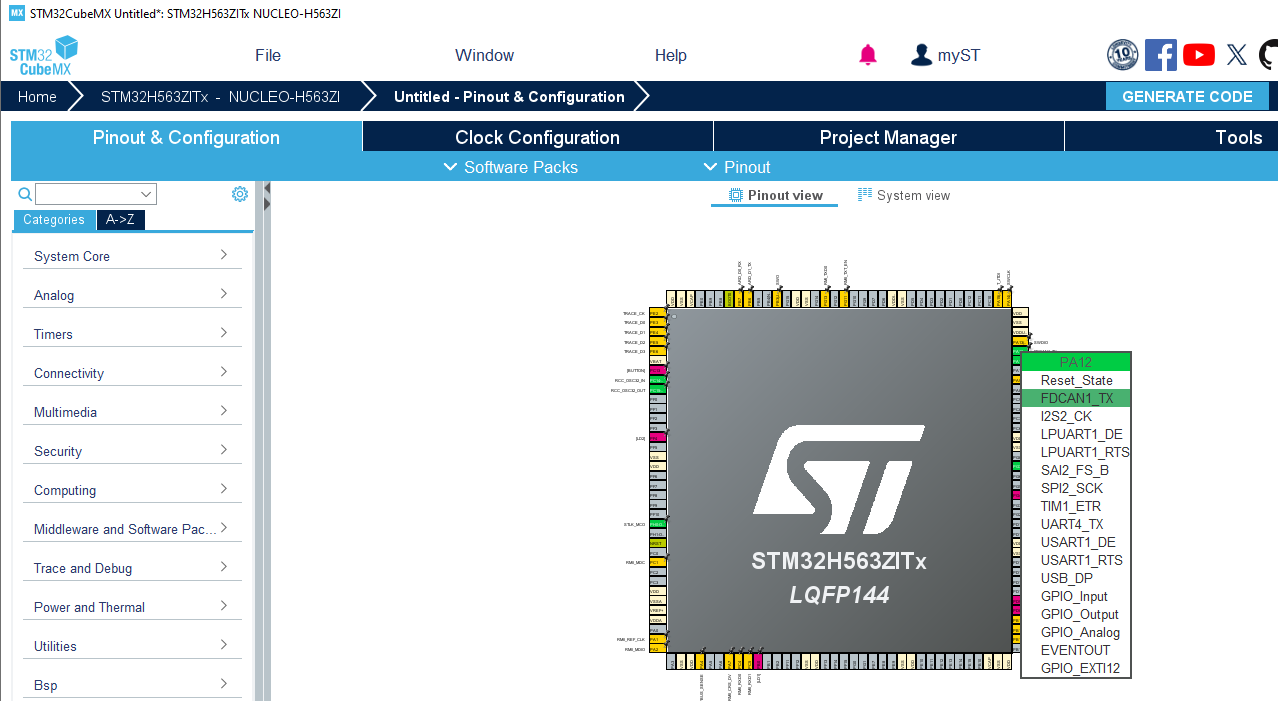 Solved: STM32H563 NUCLEO CAN1 Problem - STMicroelectronics Community
