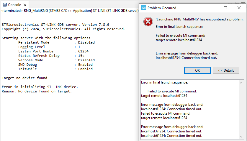 Solved: Problem with NUCLEO-WBA55CG Board - Failed to star ...