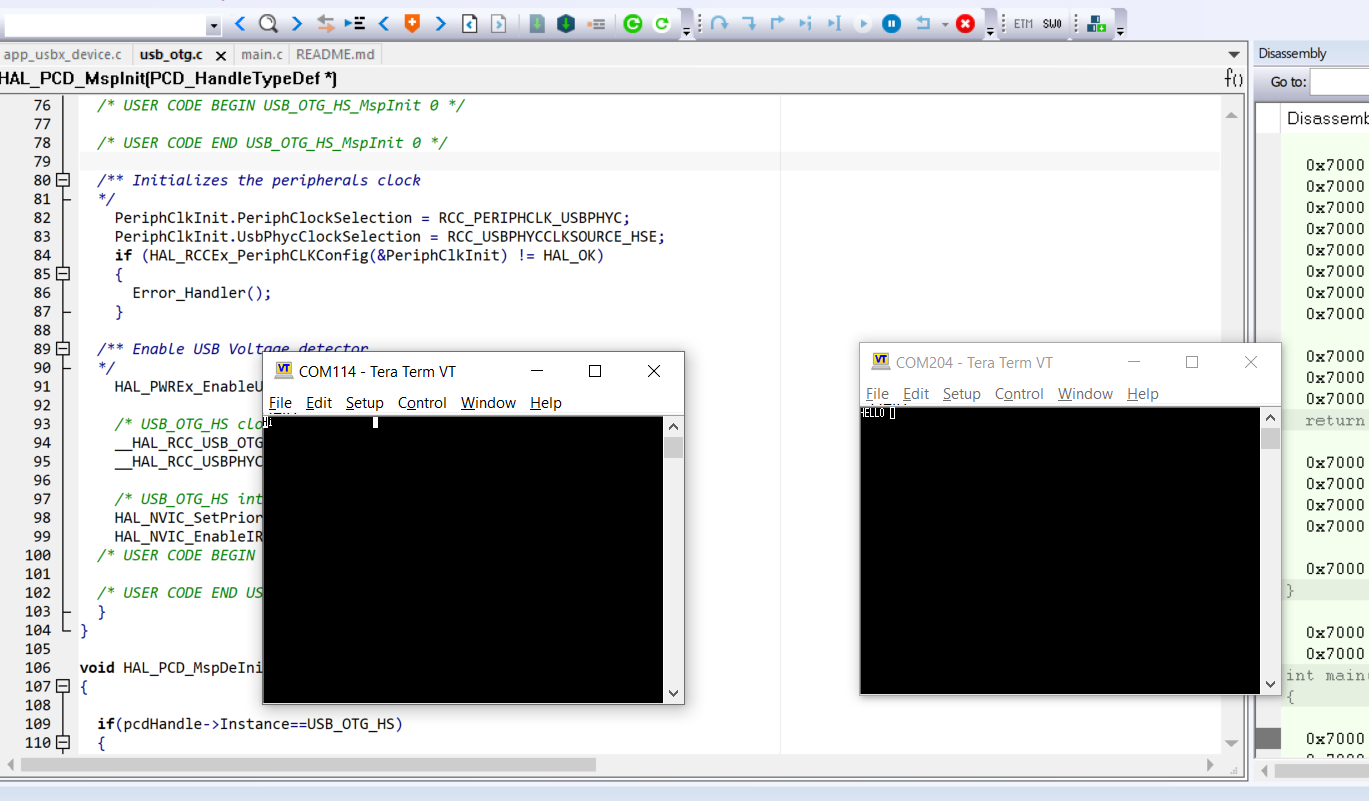 Solved: Ux_Device_CDC_ACM example for Nucleo-H7S3L8 times ...