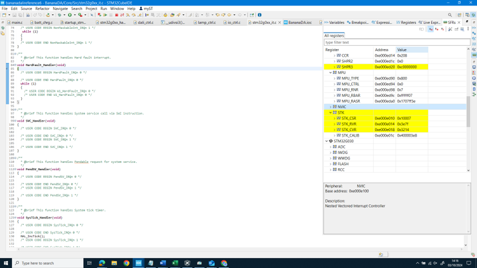 HARD FAULT HANDLER - STMicroelectronics Community