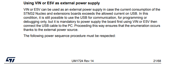 Solved: Nucleo-f446RE: external power supply while using U... - STMicroelectronics Community