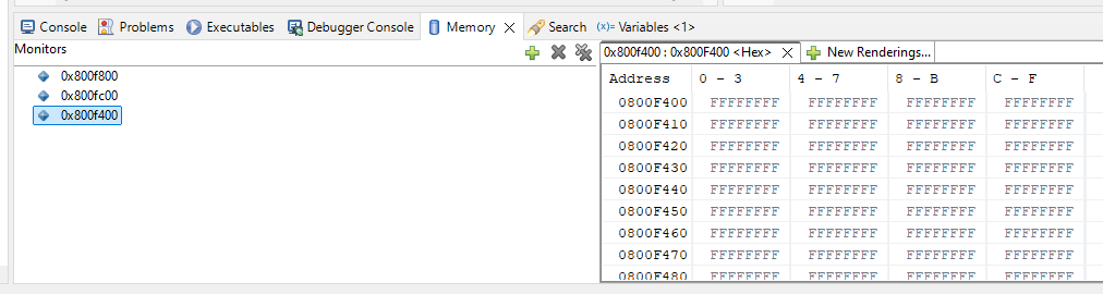 CubeIDE Memory view - why different fonts? - STMicroelectronics Community