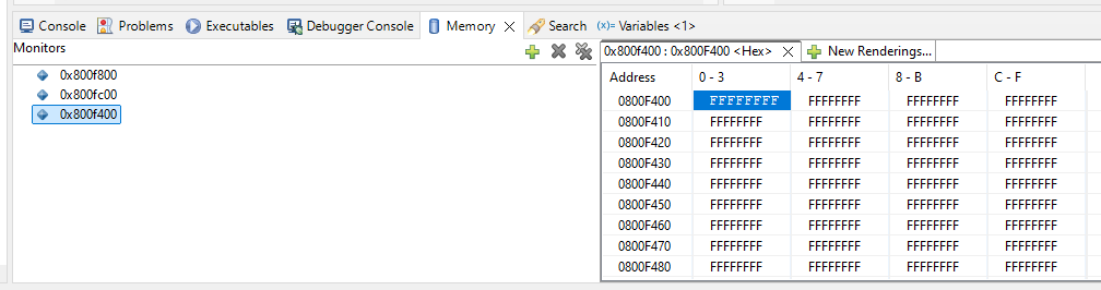 CubeIDE Memory view - why different fonts? - STMicroelectronics Community
