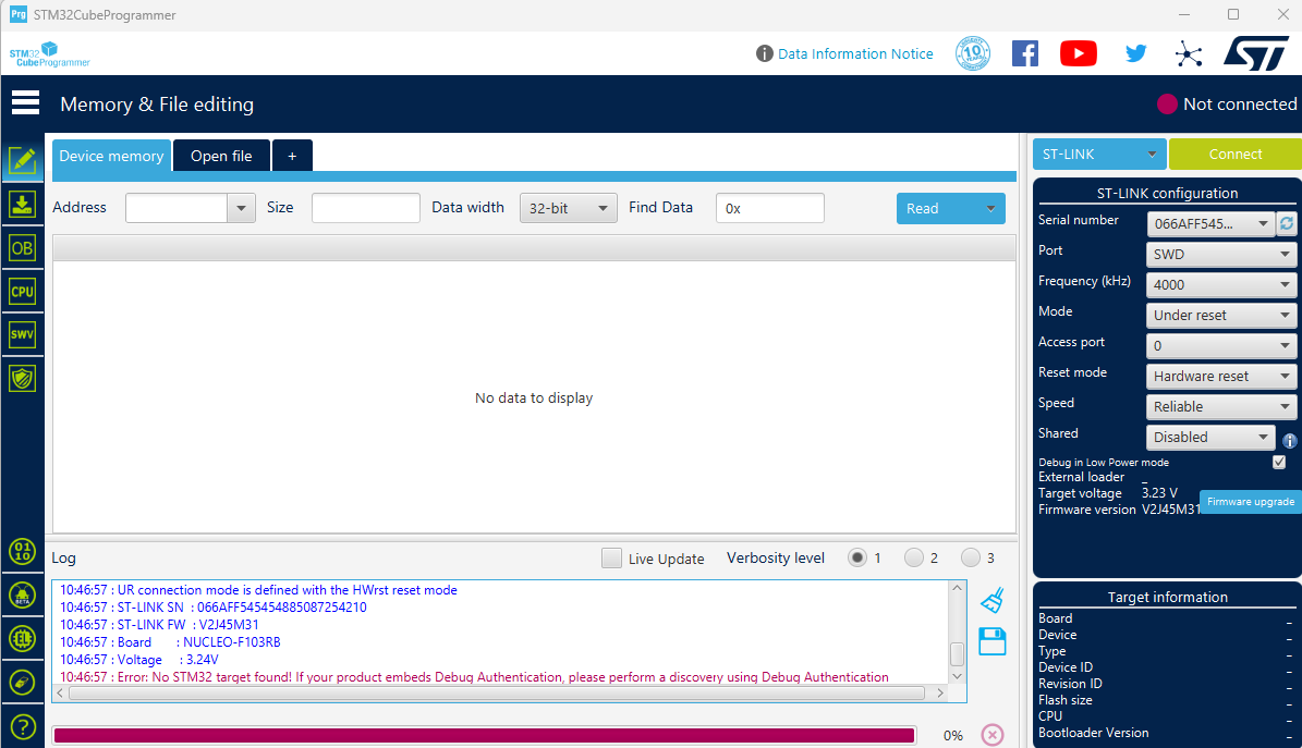 Error In Initializing St Link Device Reason No D Stmicroelectronics Community 1215