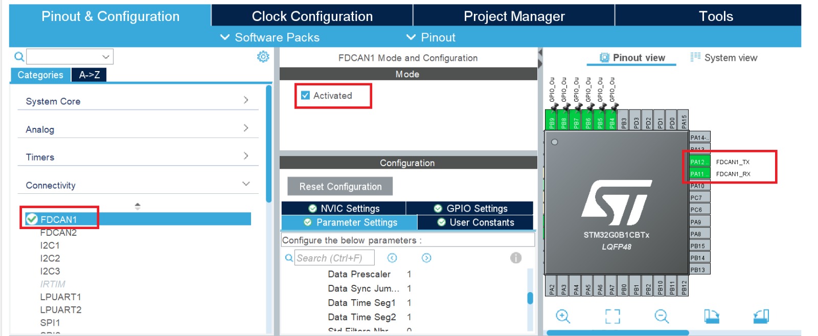 Not able to transmit and receive CAN frames using ... - STMicroelectronics Community