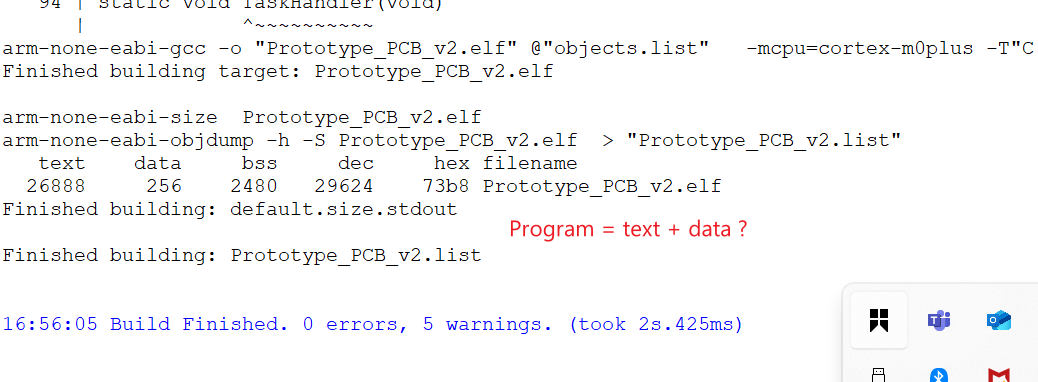 Solved Program Size Calculation Using Stm32cubeide Stmicroelectronics Community