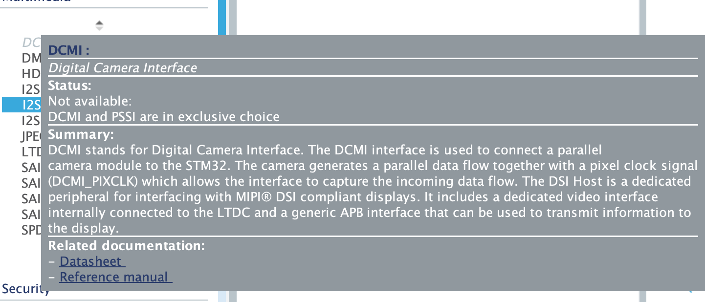 Solved: Why DCMI on STM32H743BGTx is not available? - STMicroelectronics Community